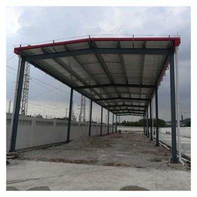 China Customizable Steel Frame Car Shed Garage Hangar 50mm Sandwich Panel H Beam Structure for sale