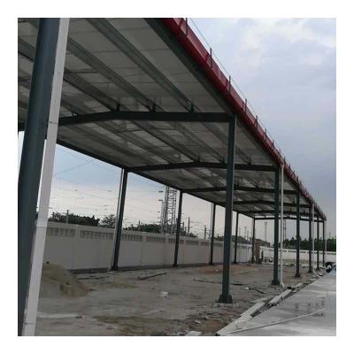 China Multistory Steel Carport Structure Q345B Frame 50mm PU Sandwich Panel for Commercial Use for sale