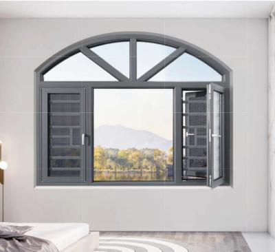 China Aluminum Alloy Casement Window 5mm+20A+5mm Double Tempered Glass Heat Insulation Soundproof for sale