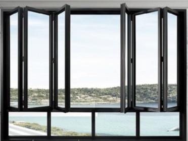 China Aluminum Alloy Folding Window 2.0mm Profile Insulated Glass for Study Kitchen Office for sale