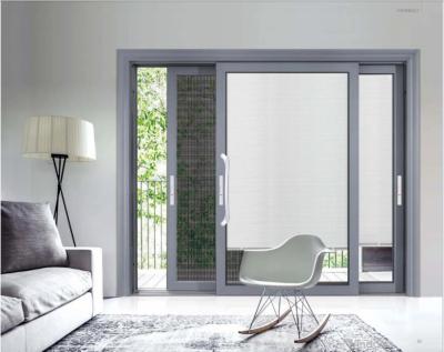 China Aluminum Alloy Heat Insulating Sound Reducing Sliding Doors 2.0mm Profile 5mm+12A+5mm Glass for sale