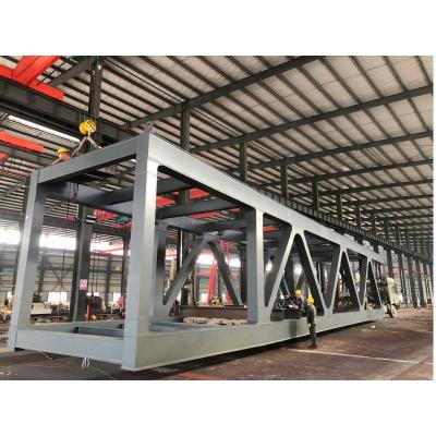 China Steel Structure Pedestrian Bridge Long Span Metal Walkway Q235B 1.1m Handrail for sale