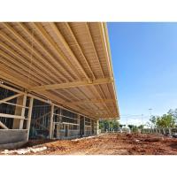 China Commercial Outdoor Terrace Awning Mall Hotel Entrance Steel Canopy Q345B 250mm Column for sale
