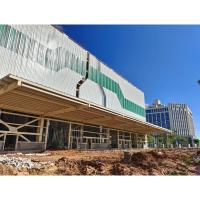 China Commercial Outdoor Terrace Awning Mall Hotel Entrance Steel Canopy Q345B 250mm Column for sale