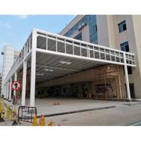 China Commercial Outdoor Terrace Awning Mall Hotel Entrance Steel Canopy 250x250mm Column for sale