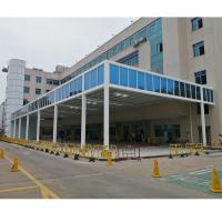China Commercial Outdoor Terrace Awning Mall Hotel Entrance Steel Canopy 250x250mm Column for sale