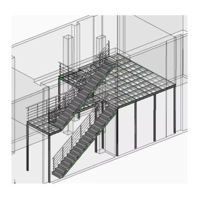 China Steel Structure Mezzanine Floor Platform for Warehouse Industrial Storage 55-65ft Span for sale