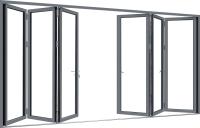 China 65 Series Anti-Pinch Folding Door 6063-T6 Aluminum Alloy Double Tempered Glass for Villa for sale