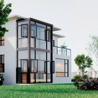China Panorama Aluminum Casement Window 6063-T6 Alloy Double Glazed for Villa Balcony Patio for sale