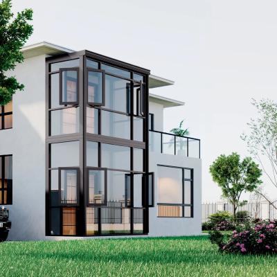 China Panorama Aluminum Casement Window 6063-T6 Alloy Double Glazed for Villa Balcony Patio for sale