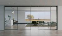 China Slim Frame Aluminum Minimalist Sliding Door 6063-T6 Alloy for Villa Hotel Office 40dB Sound Insulation for sale