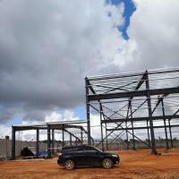 China Light Steel Structure Warehouse with Office 75mm Rock Wool Insulation Q345B Steel for sale