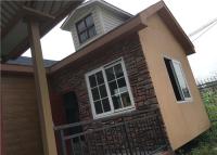 China 56sqm Lightweight Cement Board Wall Prefab Steel House with Asphalt Shingle Roof for sale