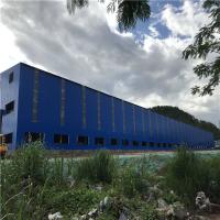 China Blue Sheet Wall Q345 Prefabricated Steel Structure Building With Office 20m Span for sale