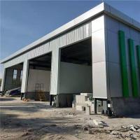 China Flat Roof Steel Structure Warehouse 50mm Sandwich Panel Ground Service Building for sale