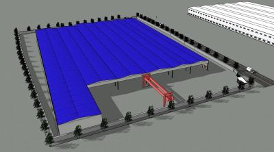 China H Steel Large Span Prefab Steel Structure Building for Factory Warehouse 75mm Rock Wool Panel for sale