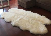 China Four Pelt Large Australian Sheepskin Rug Handmade Durable Ivory White 120 *180cm for sale