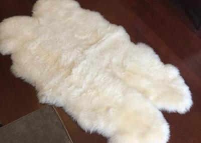 China Warm Ivory 4 X 6 Quad Sheepskin Rug 140 *180cm Comfortable For Sofa Seat Covers for sale