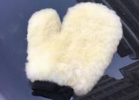 China Genuine Sheepskin Car Wash Mitt Thick wool Car Detailing Wash Mitt Beige for sale