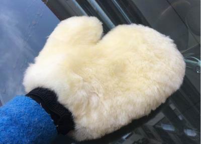 China Sheepskin Car Wash Mitt Pure Merino Wool Cream White Sheepskin Car Wash Mitt for sale