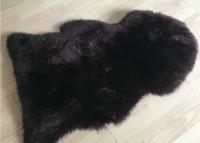China Dyed Black Sheepskin Floor Rug , Long Hair Wool Genuine Sheepskin Seat Covers for sale
