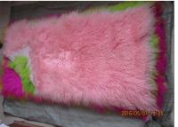 China Anti Wrinkle Washable Sheepskin Floor Rug , Teal Blue Fuzzy Throw Blanket for sale