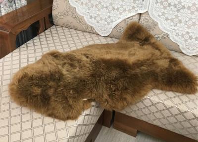 China Merino Long Wool Real Sheepskin Rug Dark Brown Color For Home Floor Design for sale