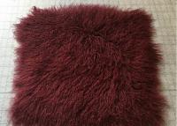 China Bed Throw Blanket Mongolian Sheepskin Rug Warm Soft With Raw / Dyed Color for sale