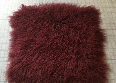 China Bed Throw Blanket Mongolian Sheepskin Rug Warm Soft With Raw / Dyed Color for sale