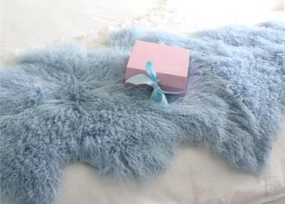 China Genuine Long Curly Mongolian Sheepskin Rug Single Pelt 60 *120cm For Bedroom for sale