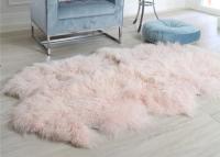 China Pink Curly Hair Extra Large Sheepskin Rug Comfortable Anti Shrink For Home Floor for sale
