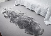 China Light Grey Long Wool Australian Sheepskin Rug Double Pelts For Floor Covering for sale
