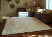 China Square Long Wool Australian Sheepskin Rug Medium Weight With Straight Edge for sale