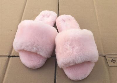 China Women'S Suede Slippers Sheepskin Lining , Men'S Genuine Shearling Slippers for sale
