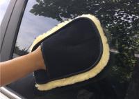 China Sheepskin Car Wash Mitt One Side Merino Skin Car Wool Wash Mitt With Pocket for sale