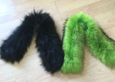 China Warm Smooth Genuine Raccoon Fur Collar Scarf Winter Windproof For Woman / Men for sale