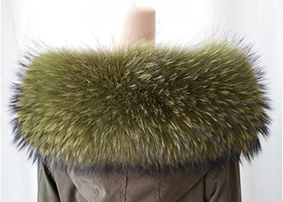 China Extra Large Raccoon Furry Necks Collars ,  Warm Dyed Winter Coat Replacement Fur Collar for sale