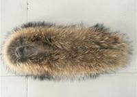 China Large Detachable Raccoon Hood Trim , Natural Color Overcoat Fur Collar for sale