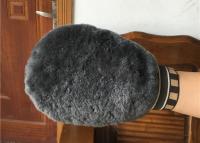 China Double Sided Sheepskin Car Wash Mitt Pure Merino Long Wool For Car Cleaning for sale