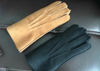 China 100% Wool Lining Warmest Sheepskin Gloves Pure Handmade With Brown And Black for sale