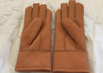 China Genuine Shearling Brown Warmest Sheepskin Gloves M / L Size For Kids / Adults for sale