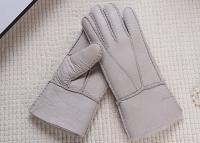 China Double Face Winter Sheepskin Leather Gloves With Lambswool Lining / Natural Dyed Color for sale