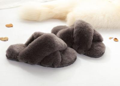 China Anti Slip Leather Indoor Sheep Wool Slippers Comfortable Practical For Indoor for sale