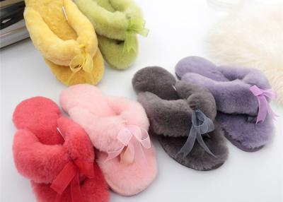 China Winter Australia Sheepskin Flip Flop Slippers Rubber Sole With Gentle Smooth Feeling for sale