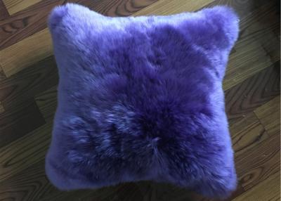 China Pure Lambswool Decorative Lumbar Pillows , One Side Fur Sheepskin Car Seat Cushion for sale