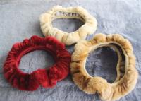 China Cute Girly Car Steering Wheel Covers , Winter Real Fur Steering Wheel Cover for sale