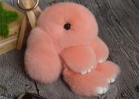 China Rabbit Fur Round Fuzzy Ball Keyring , Cute Fluffy Keychain For Bag Pendant for sale