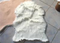 China Anti Slip Soft White Australian Sheepskin Rug Durable With 60mm - 70mm Wool for sale