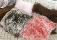China Real Sheepskin Tibetan Mongolian Wool Lamb Fur Coffee Pillow 12