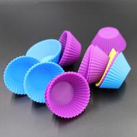 China ROHS Odorless Silicone Muffin Cups , Reusable Silicone Cupcake Cases for sale